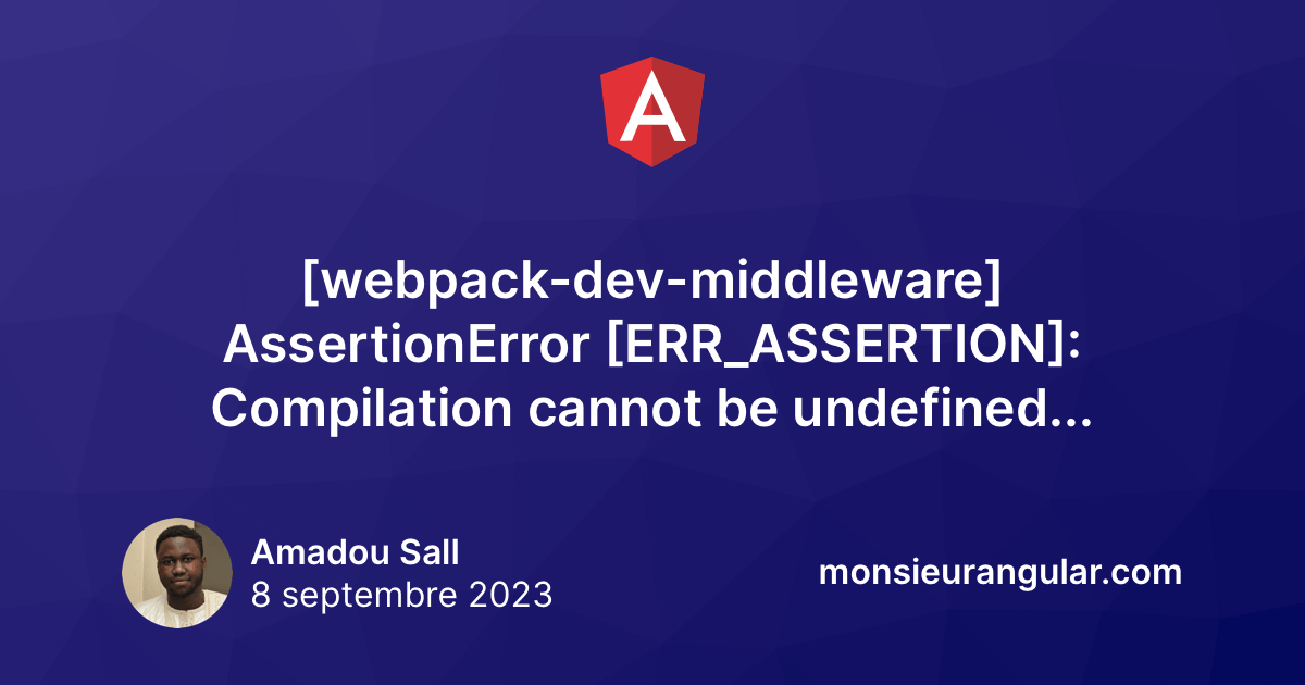 Storybook Angular : [webpack-dev-middleware] AssertionError [ERR ...